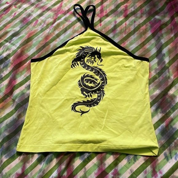Current Mood | Tops | Dollskill Current Mood Neon Dragon Crop Top ...